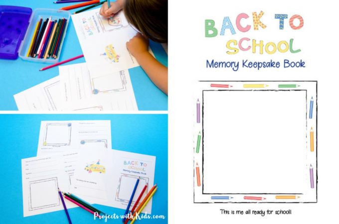 Printable back to school memory book - Projects with Kids