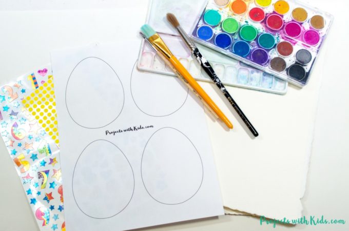 Create Simple Watercolor Easter Egg Art with Stickers | Projects with Kids
