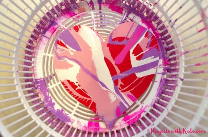 Easy Heart Spin Painting for Valentine's Day - Projects with Kids