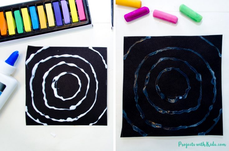 Easy Kandinsky Art for Kids with Chalk Pastels - Projects with Kids