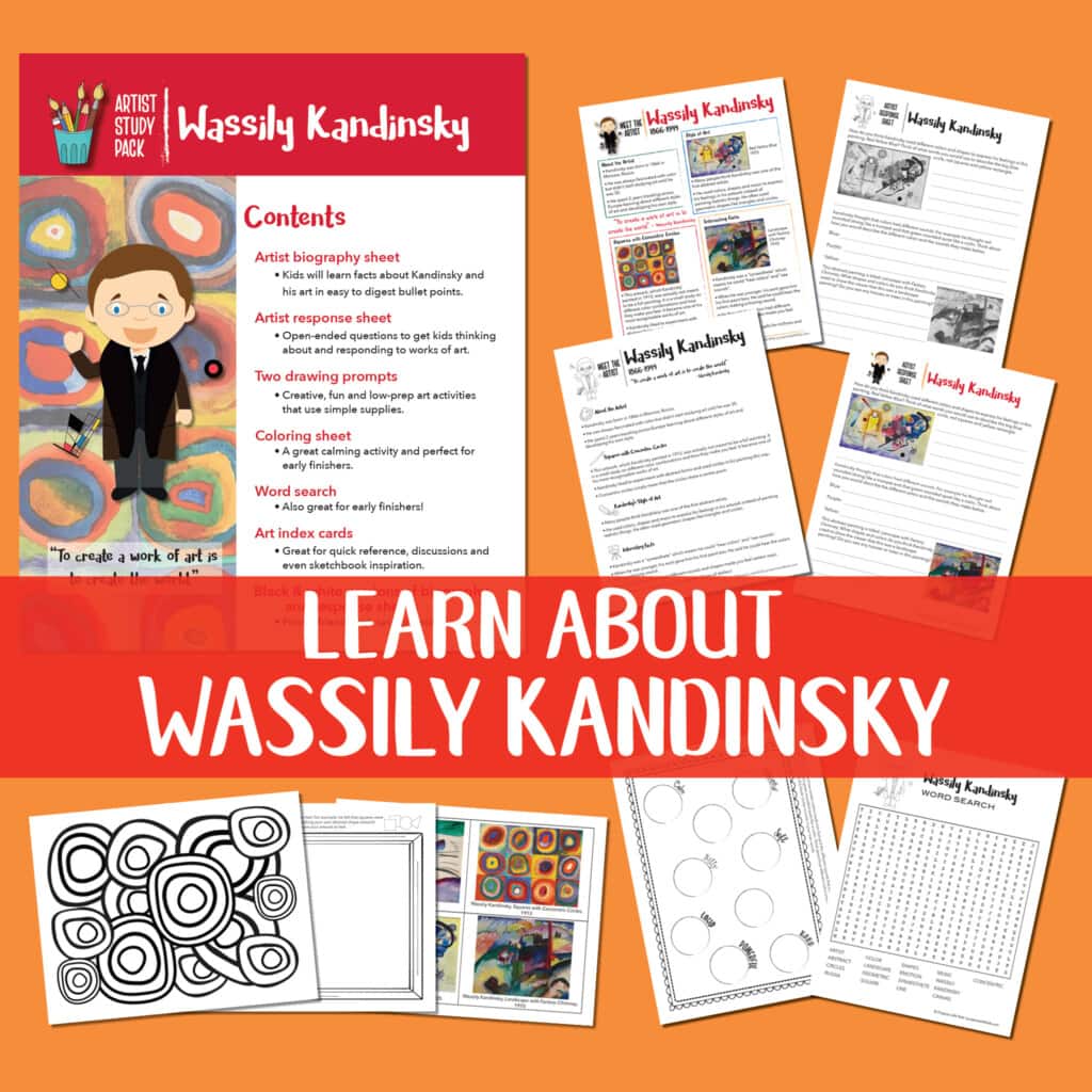 Easy Kandinsky Art for Kids with Chalk Pastels - Projects with Kids