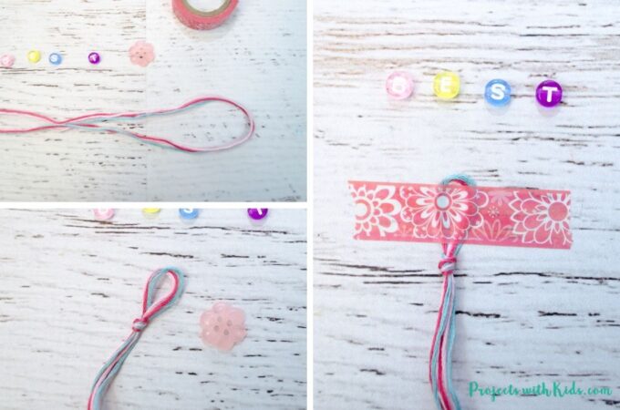 Easy Braided Friendship Bracelets with Letter Beads - Projects with Kids