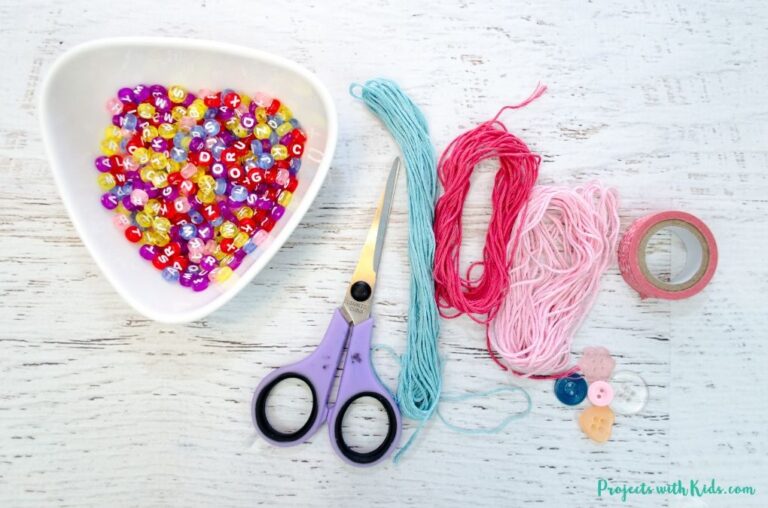 Easy Braided Friendship Bracelets with Letter Beads - Projects with Kids