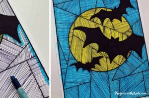 Easy Bat Art Project with Printable - Projects with Kids