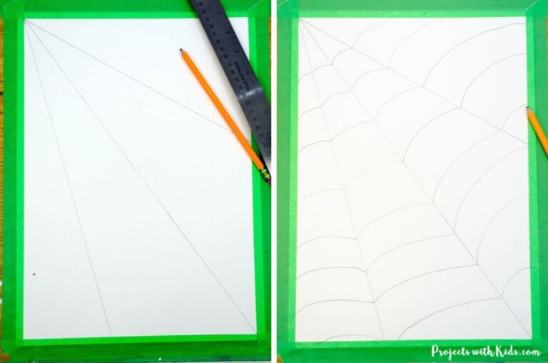 Make Colorful Watercolor Spider Web Art with Kids - Projects with Kids