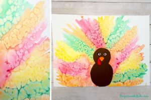 Colorful Watercolor Turkey Craft for Kids to Make - Projects with Kids