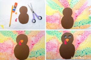 Colorful Watercolor Turkey Craft for Kids to Make - Projects with Kids