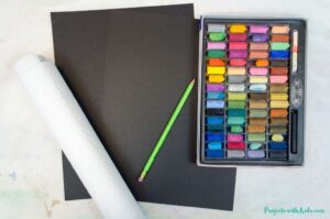 Festive Chalk Pastel Fireworks Art Project - Projects with Kids