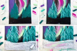 Create Stunning Northern Lights Chalk Pastel Art - Projects with Kids