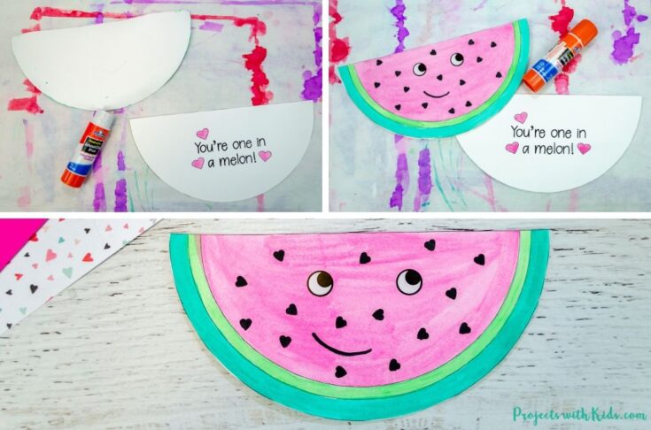 How to Make an Easy Watermelon Valentine's Day Card - Projects with Kids