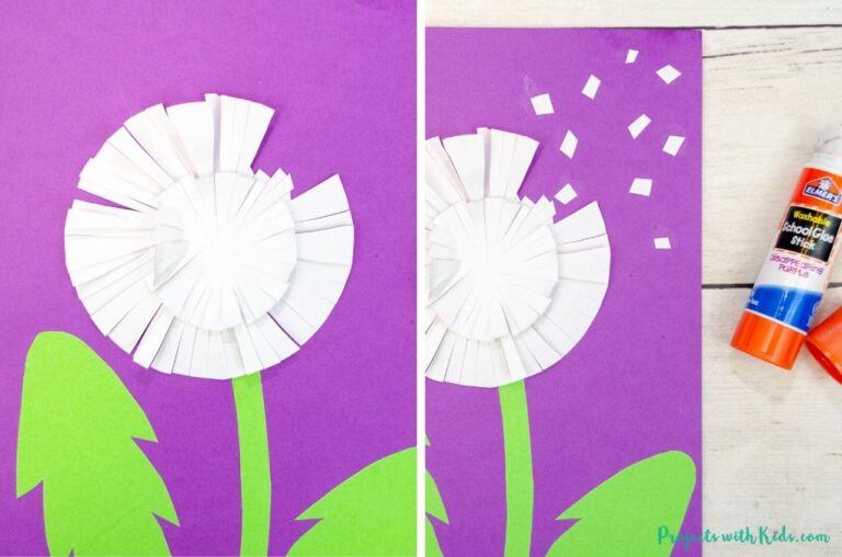 Make a Paper Dandelion Craft Mother's Day Card - Projects with Kids