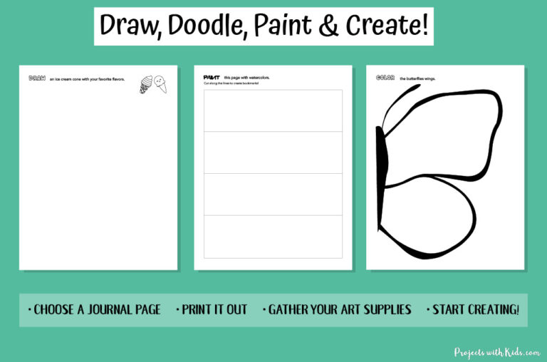 Printable Art Journal for Kids to Spark Creativity - Projects with Kids