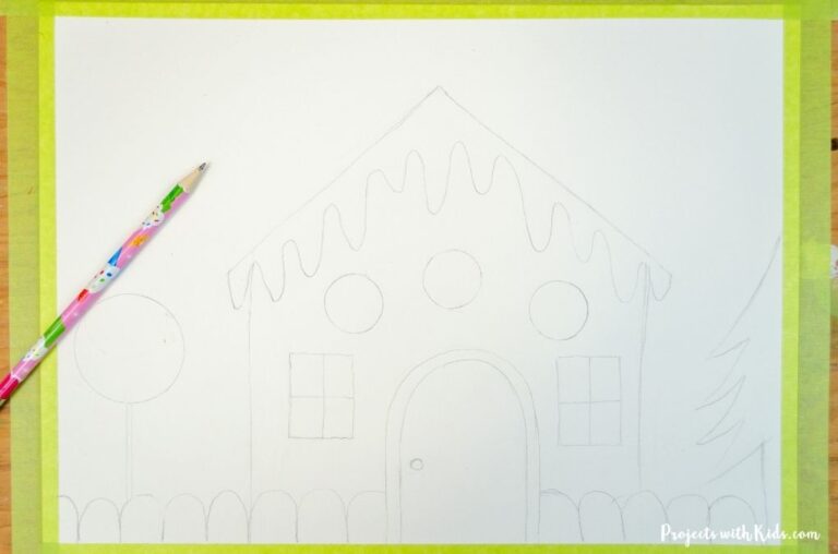 How to Make a Gingerbread House Painting - Projects with Kids