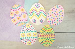 Colorful Q-tip Easter Egg Painting - Projects with Kids
