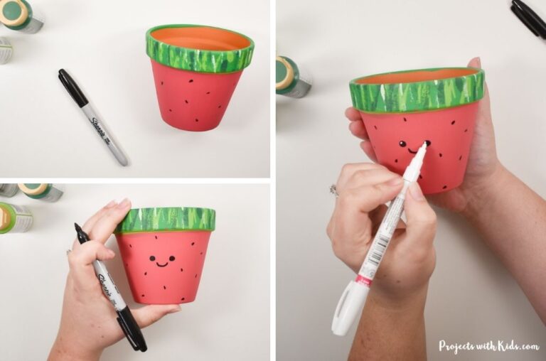 Adorable Watermelon Painted Flower Pots perfect for Kids to Make ...