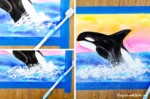 Beautiful Watercolor Orca Painting Idea for Kids - Projects with Kids