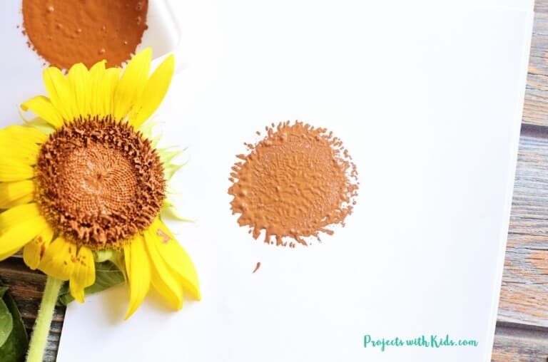 Sunflower Art Project with Real Sunflowers - Projects with Kids